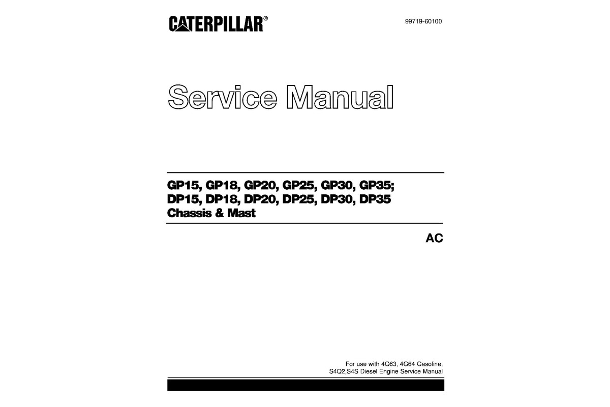 Caterpillar GP15, GP18, GP20, GP25, GP30, GP35, DP15, DP18, DP20, DP25 ...
