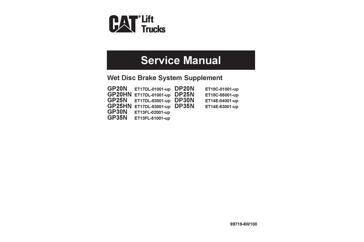 Caterpillar GP15N, GP18N, GP20CN, GP20N, GP25N, GP30N, GP35N, DP15N ...